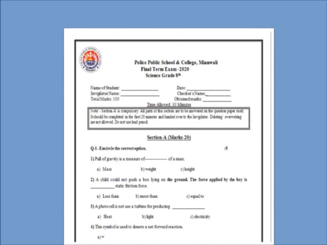 Question paper setting | PPTX | Standardized Testing | Educational ...