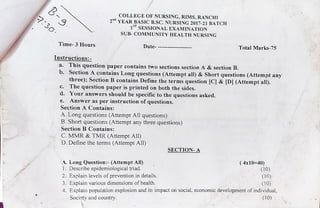 Question papers of bsc nursing university examination | PDF