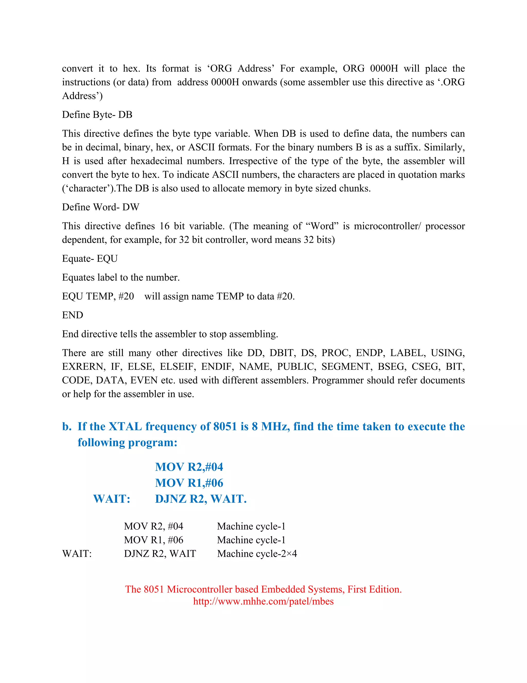 Question paper with solution the 8051 microcontroller based embedded systems june_july 2013 vtu ...