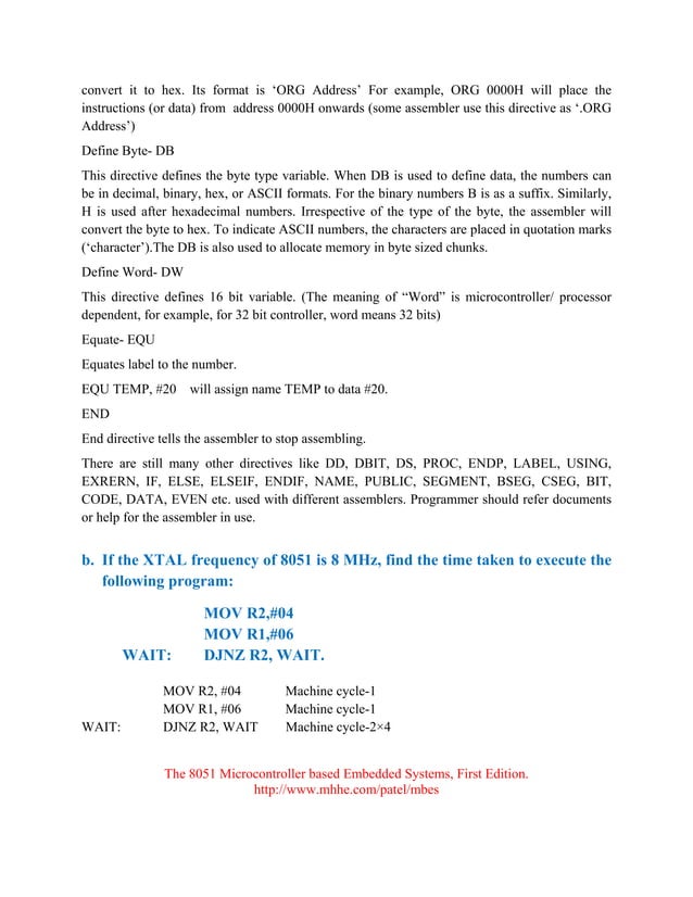 Question paper with solution the 8051 microcontroller based embedded systems june_july 2013 vtu ...