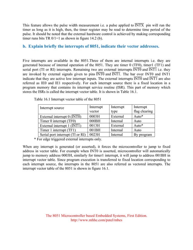 Question Paper With Solution The 8051 Microcontroller Based Embedded