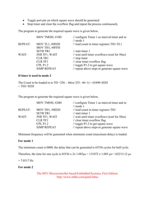Question paper with solution the 8051 microcontroller based embedded ...