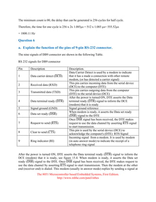 Question paper with solution the 8051 microcontroller based embedded ...