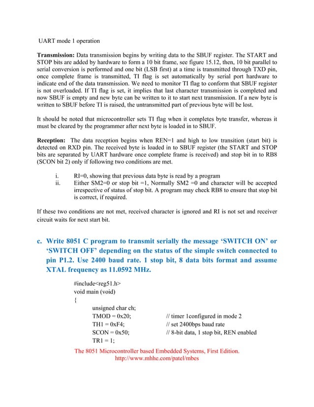 Question paper with solution the 8051 microcontroller based embedded systems june_july 2013 vtu ...