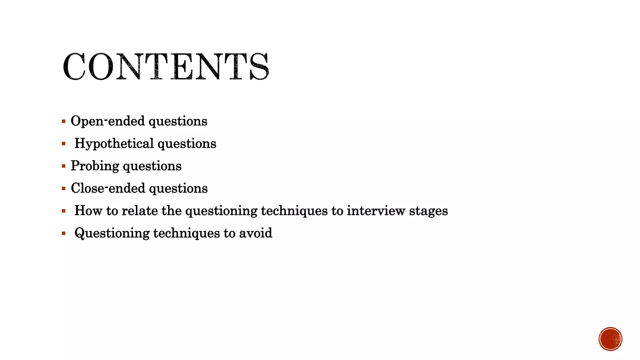 Types of questions for interview | PPTX