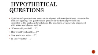 Types of questions for interview | PPTX