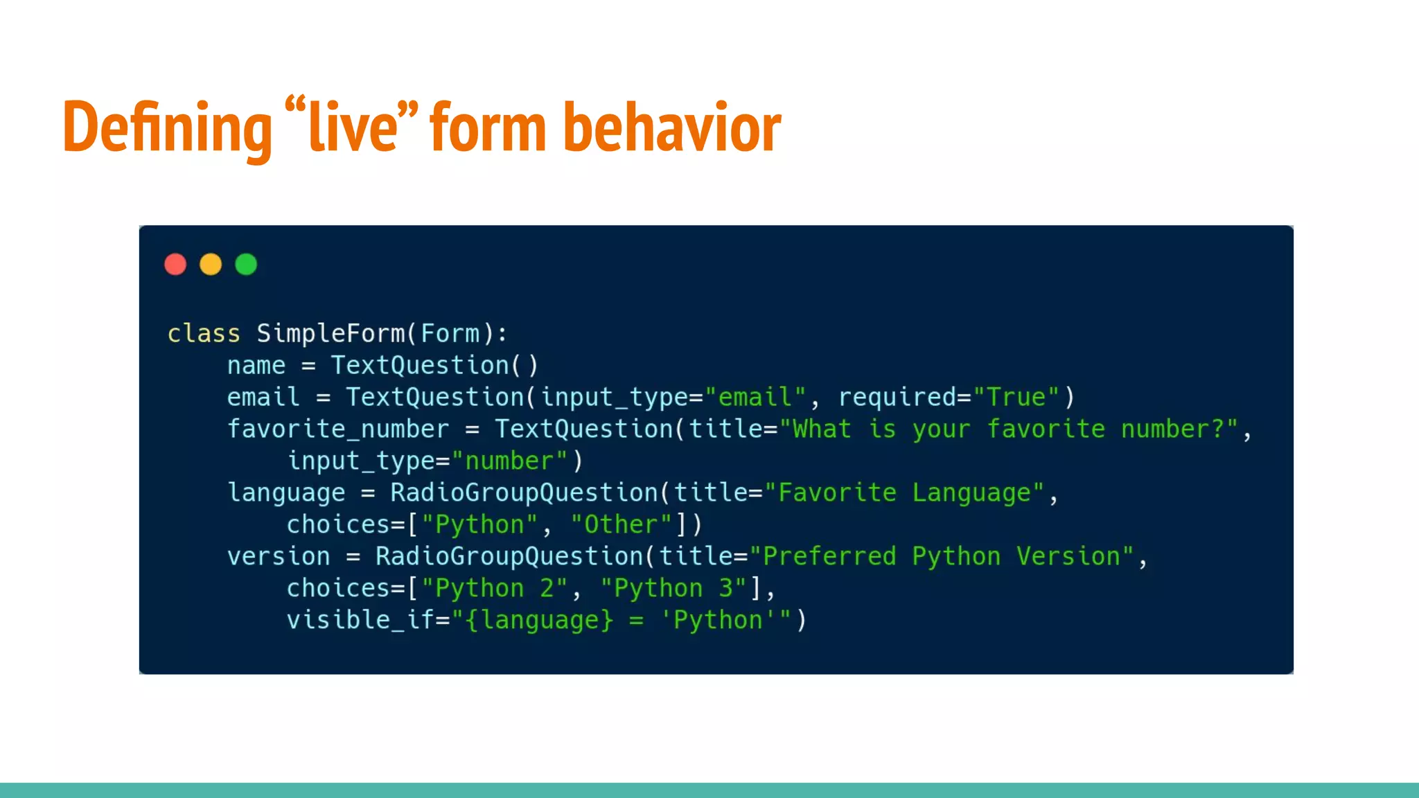 Questions: A Form Library for Python with SurveyJS Frontend | PPT