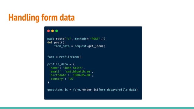 Questions: A Form Library for Python with SurveyJS Frontend | PPT