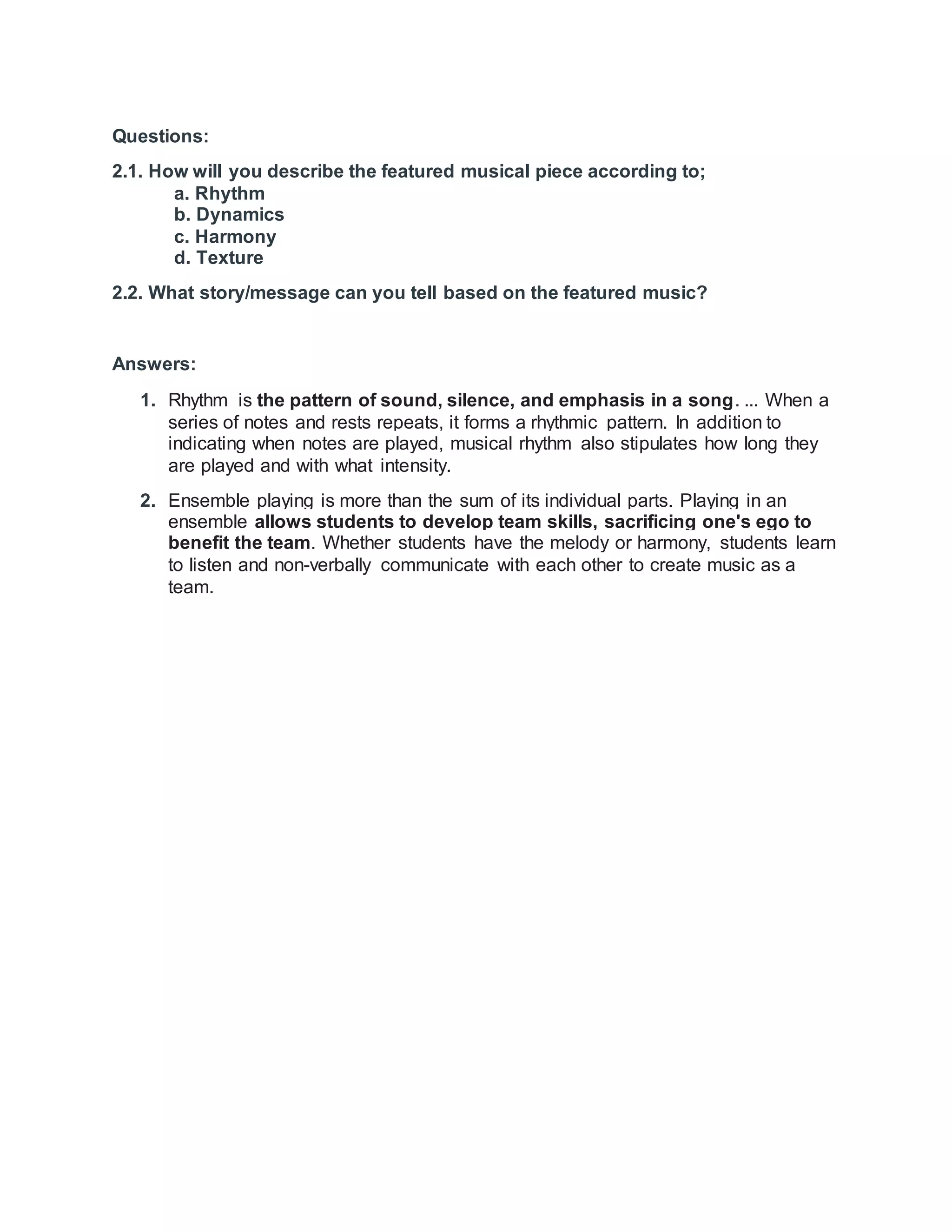 Questions | DOCX