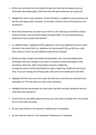 Questions about your story b1 intermediate | PDF