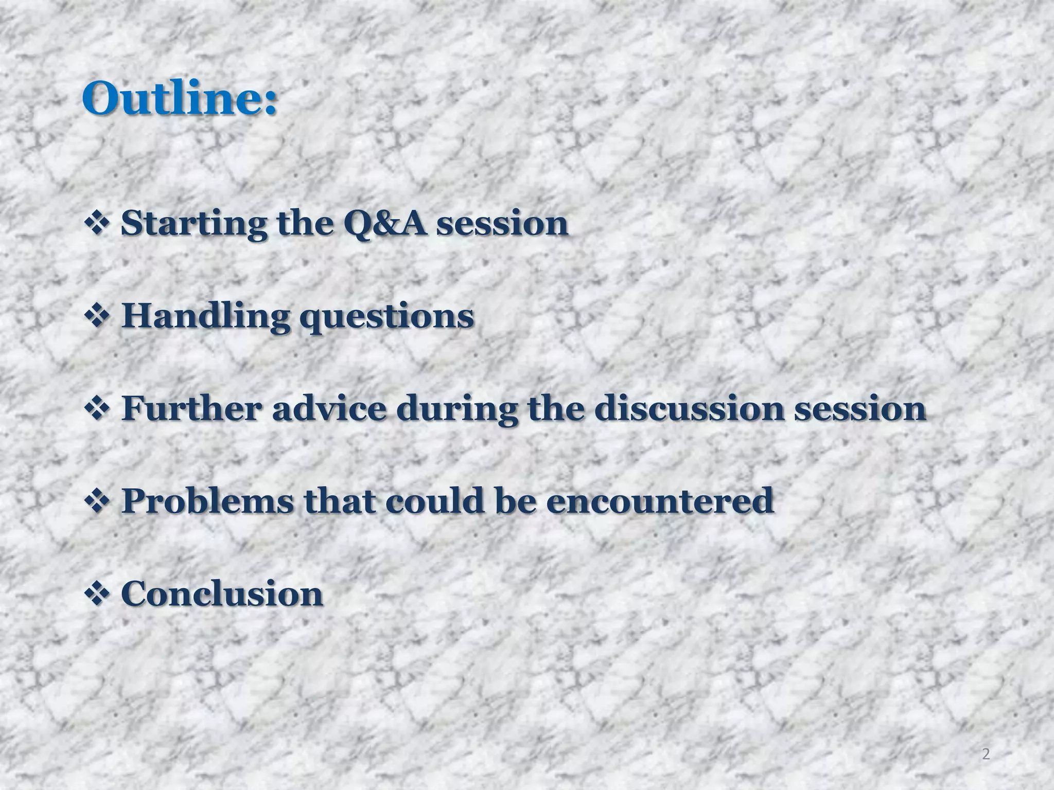 Questions & Answers in Speeches and Presentations | PPTX