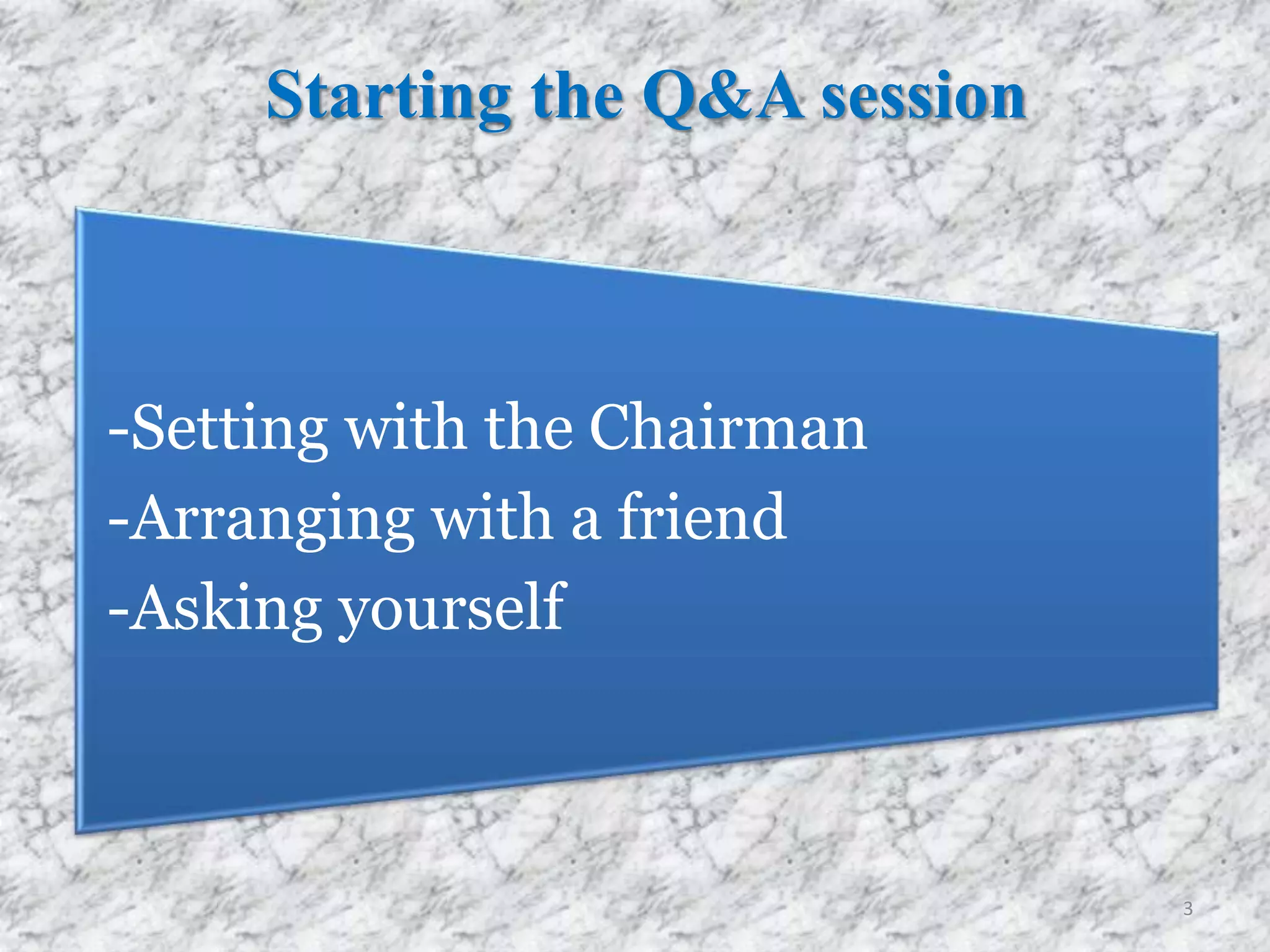 Questions & Answers in Speeches and Presentations | PPT