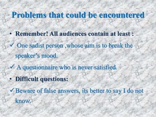 Questions & Answers in Speeches and Presentations | PPT