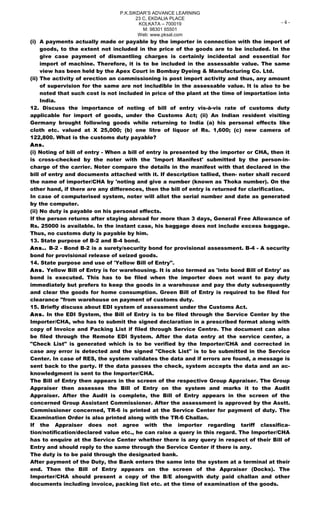 Questions and answers on customs act from the different chapters | DOC