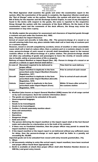 Questions and answers on customs act from the different chapters | DOC