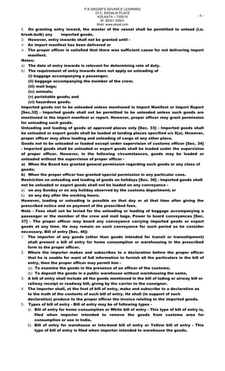 Questions and answers on customs act from the different chapters | DOC