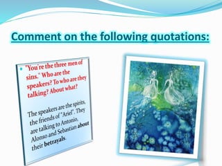 Questions and Answers on Shakespeare's the Tempest | PPTX