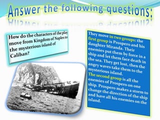 Questions and Answers on Shakespeare's the Tempest | PPTX