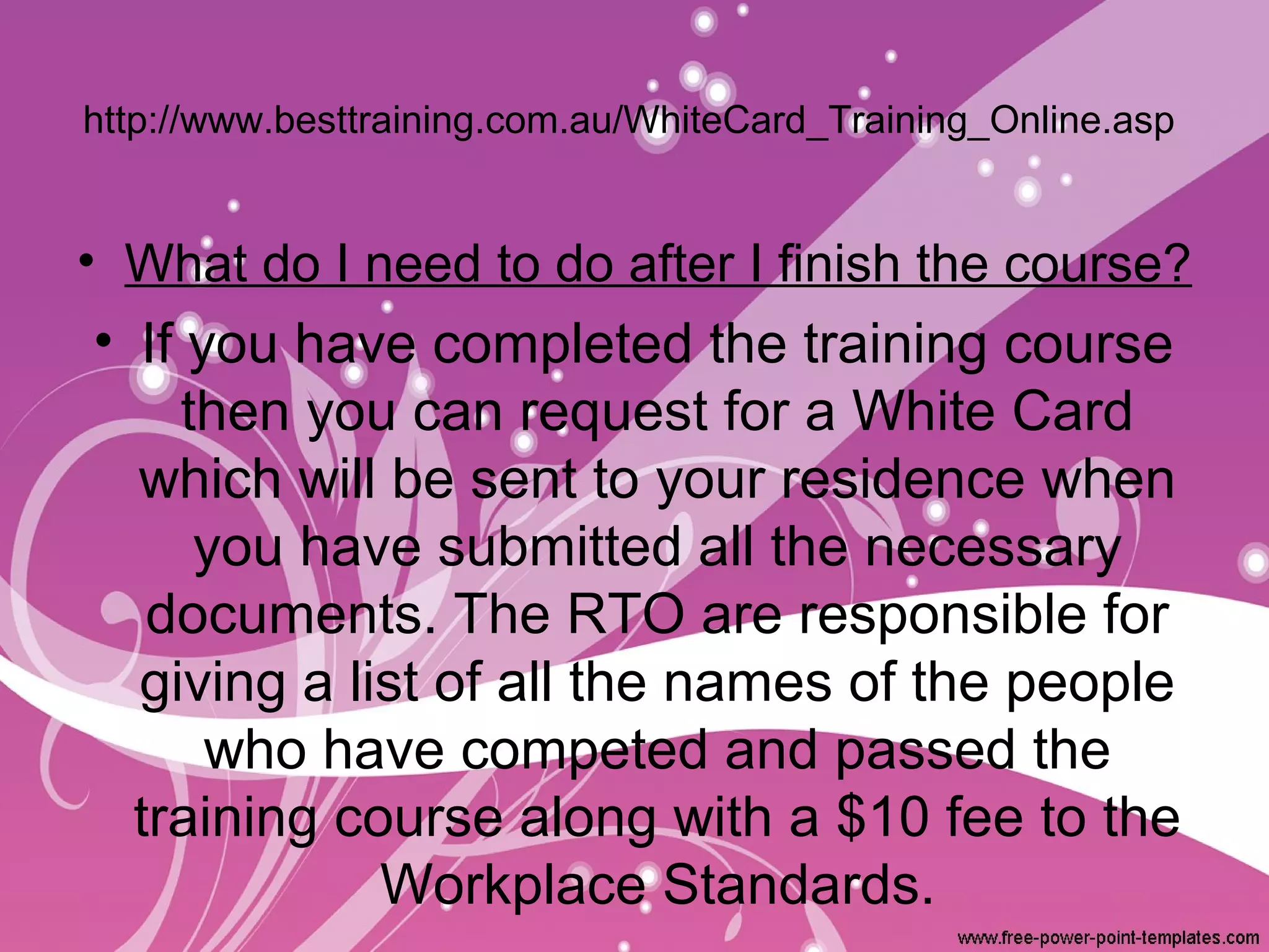 Questions and answers regarding white card | PPT