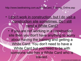 Questions and answers regarding white card | PPT