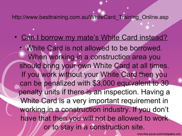 Questions and answers regarding white card | PPT | Online Education ...