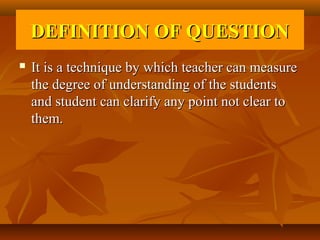 Questions and its types | PPT