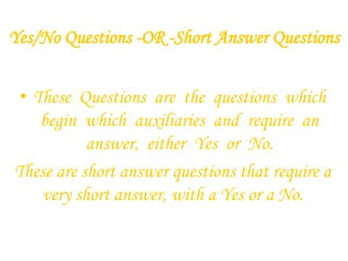 Questions and its types | PPTX