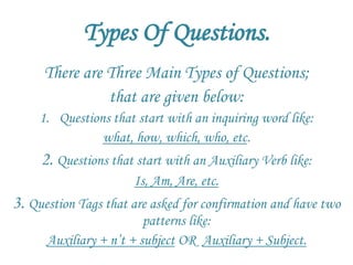 Questions and its types | PPTX