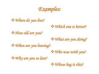 Questions and its types | PPTX