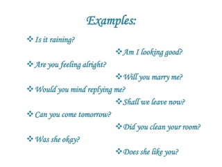 Questions and its types | PPTX