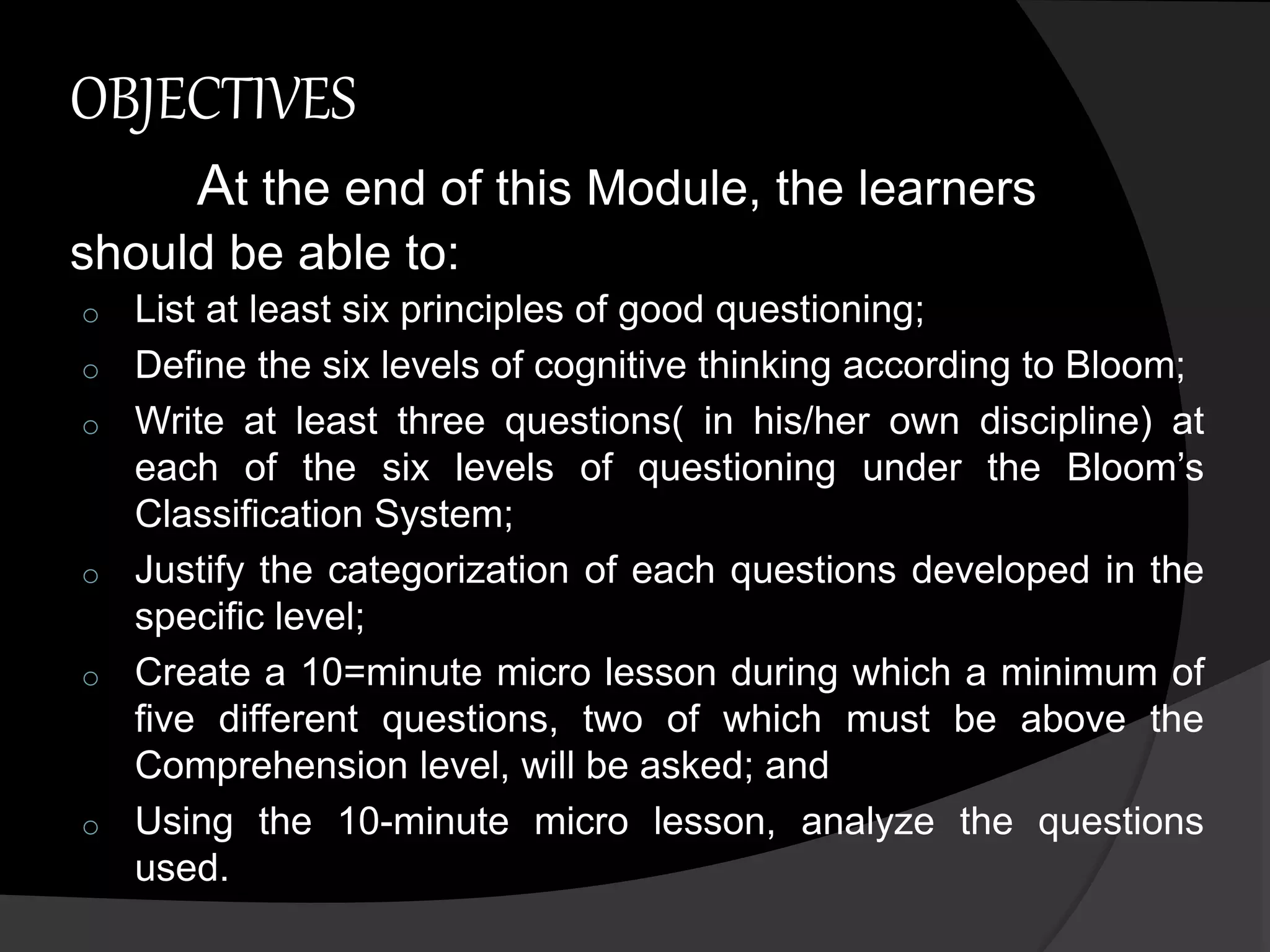 QUESTIONS AND QUESTIONING | PPTX | Educational Assessment | Education
