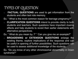 QUESTIONS AND QUESTIONING | PPTX | Educational Assessment | Education