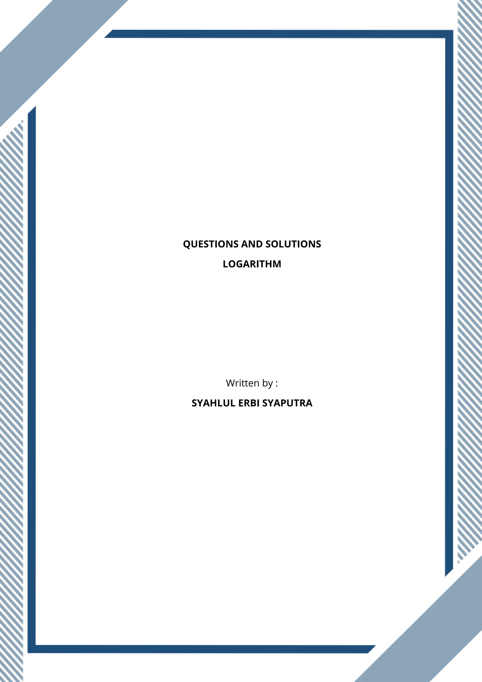 Questions and Solutions Logarithm.pdf