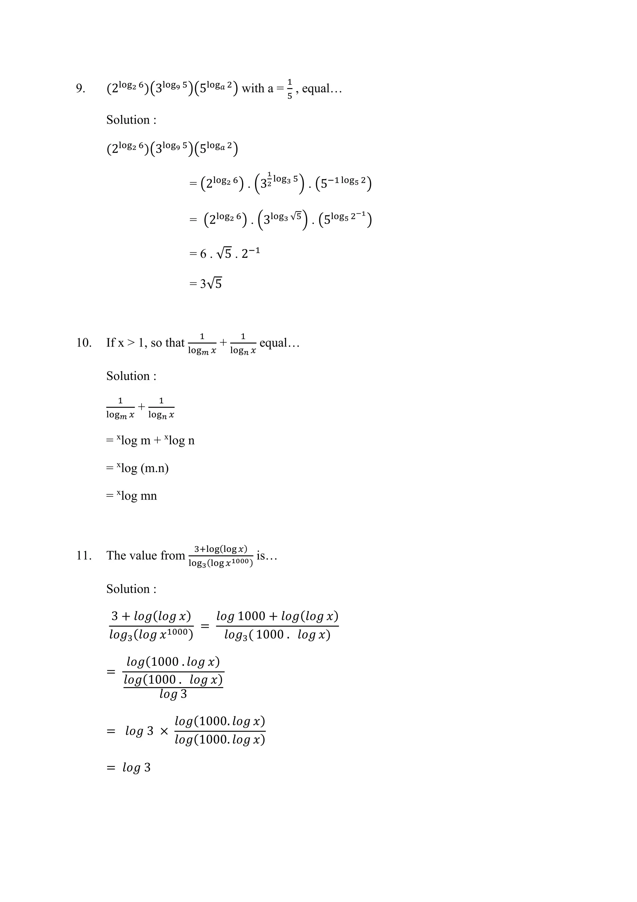 Questions and Solutions Logarithm.pdf