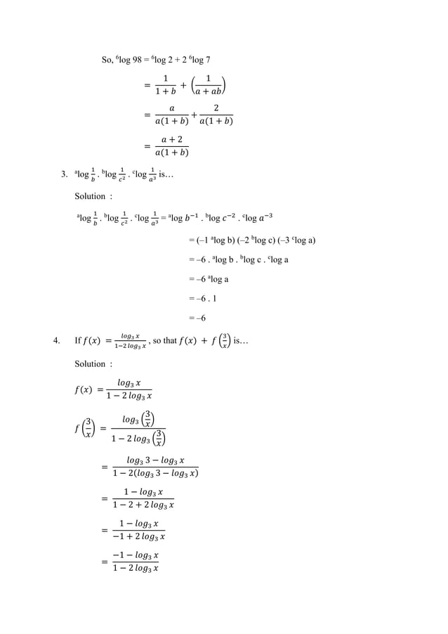 Questions and Solutions Logarithm.pdf