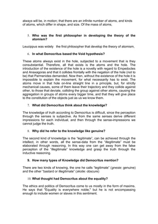 Questions&answers democritus | DOC