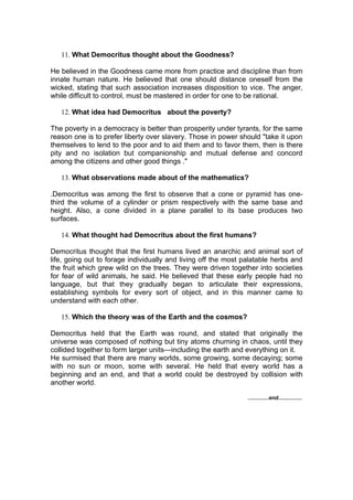 Questions&answers democritus | PDF