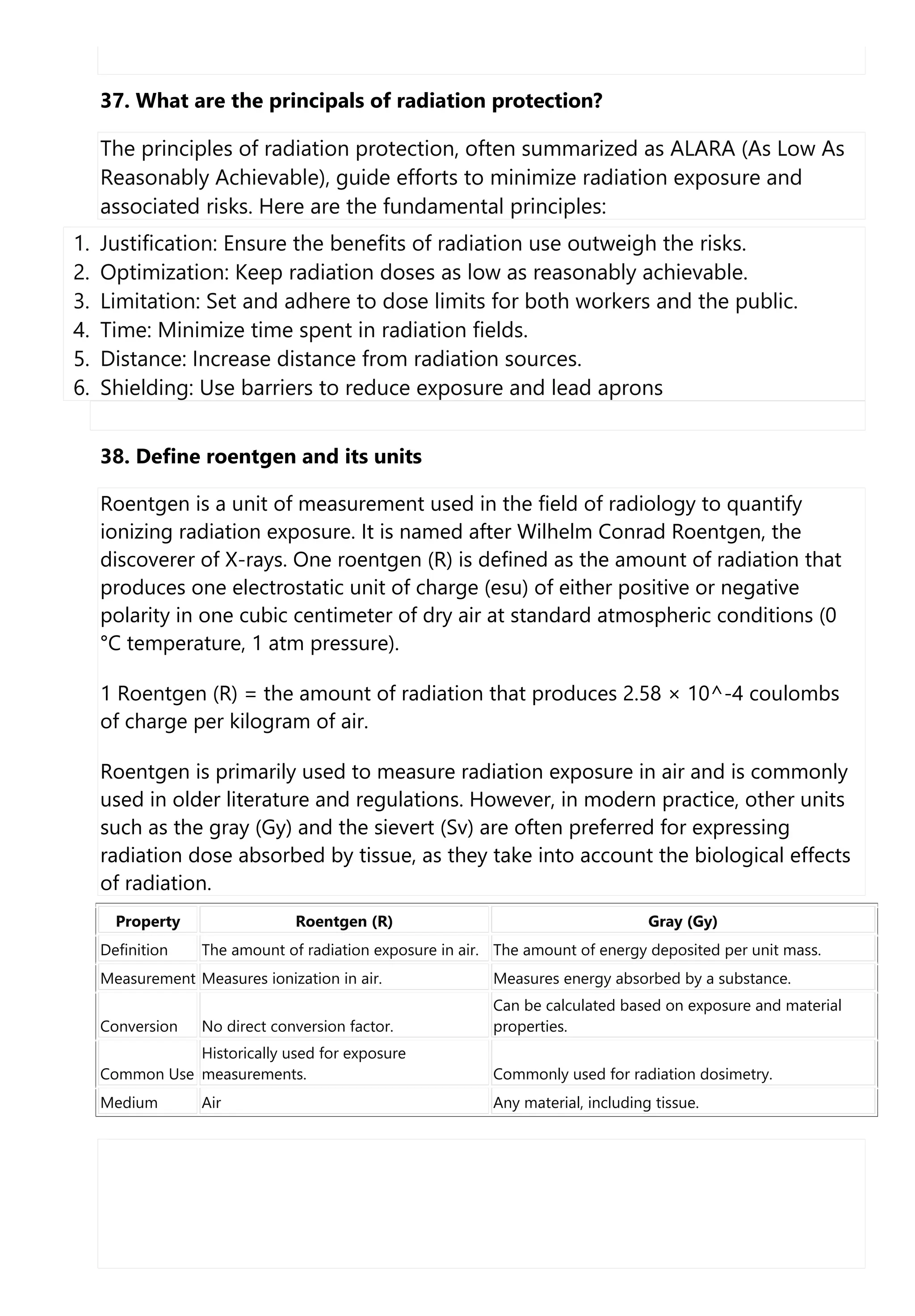 QUESTIONS & ANSWERS FOR QUALITY ASSURANCE, RADIATIONBIOLOGY& RADIATION ...