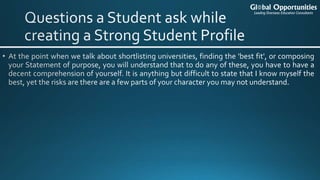 Questions a student ask while creating a strong student profile | PPT