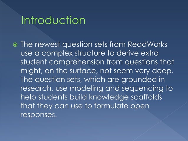 Question Sets from ReadWorks | PPT