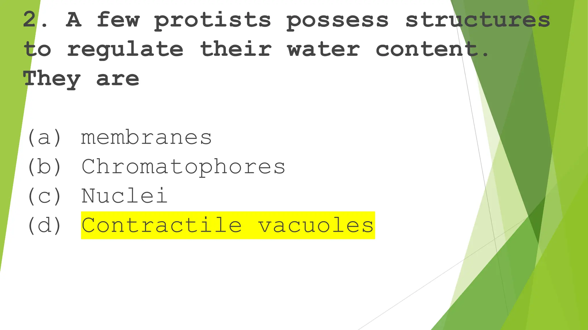 QUESTIONS FOR FUNGI AND PROTISTA under domain bacteria and domain ...