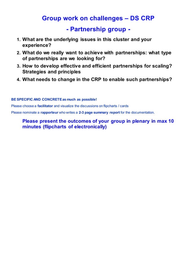 Questions for group work | PDF