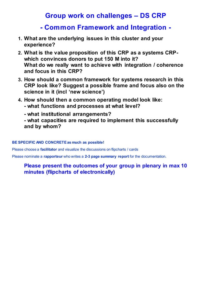Questions for group work | PDF