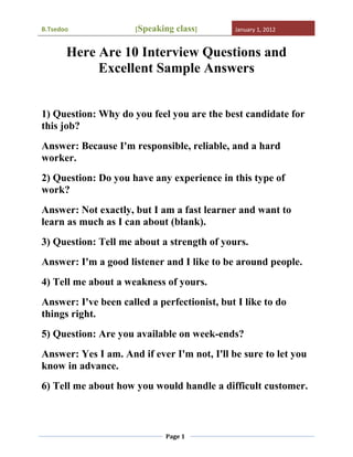 Questions for teens | DOCX