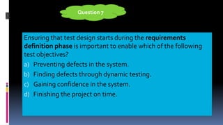 Questions fundamentals of testing | PPTX | Technology & Computing