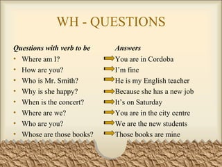 Questions in english | PPT