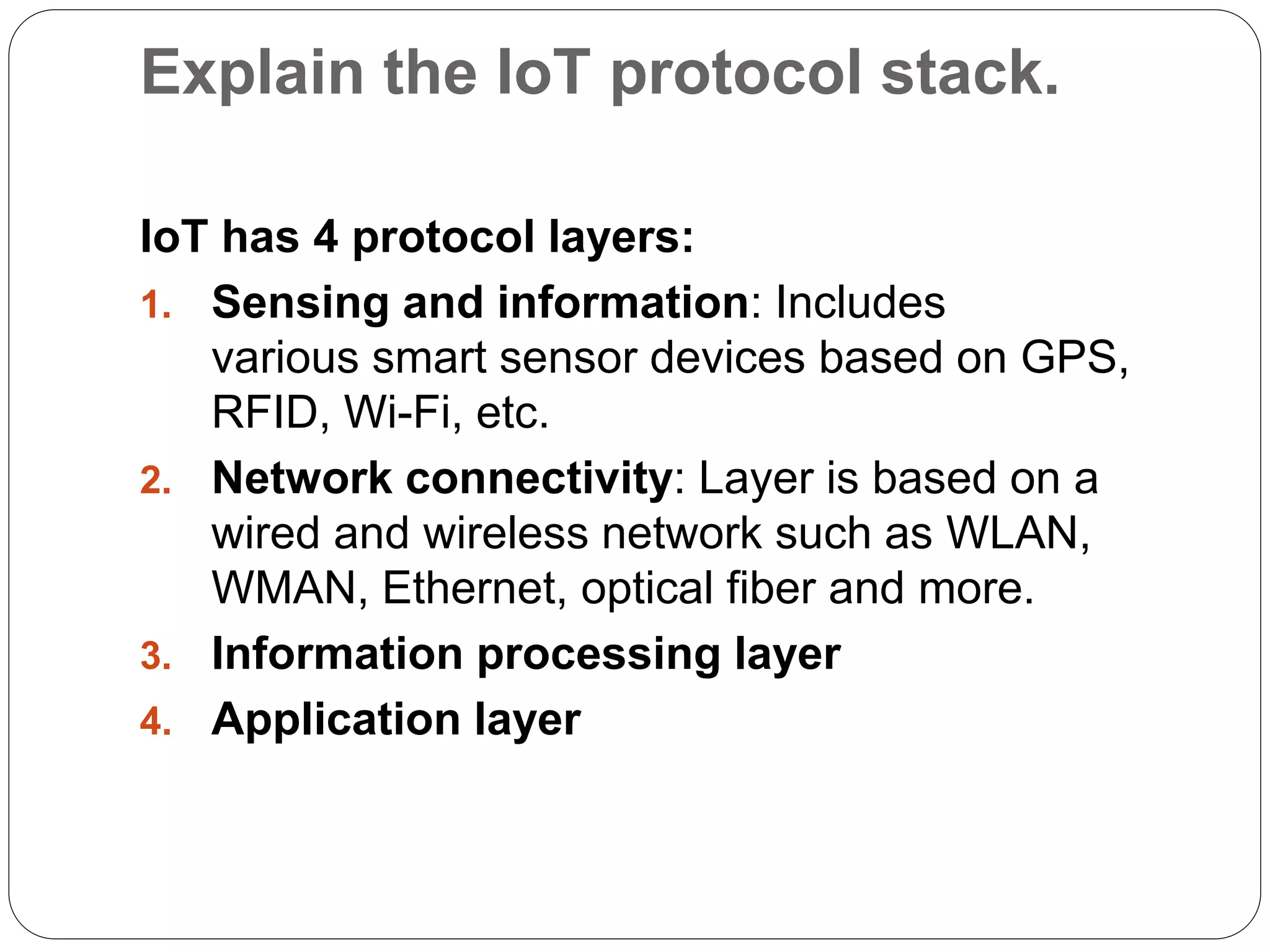 Questions in iot | PPT