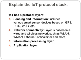 Questions in iot | PPT
