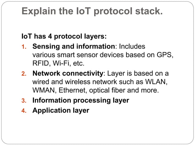 Questions in iot | PPT