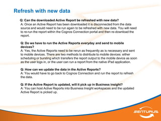 IBM Cognos 10.1.1 Active Reports New Features: Questions & Answers | PDF